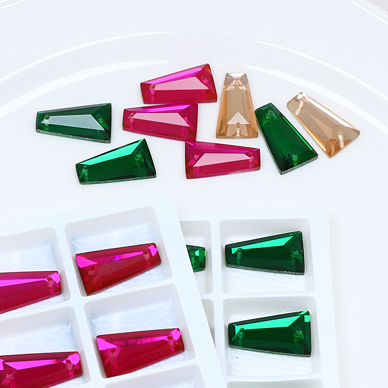 trapezoid ccrystal AB flat back stone