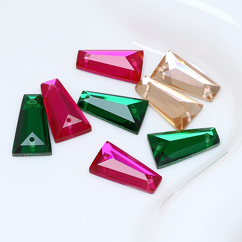 trapezoid ccrystal AB flat back stone