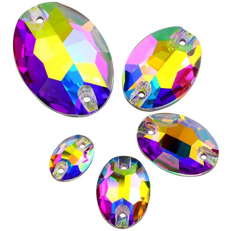 Crystal AB Sewing Rhinestones Oval