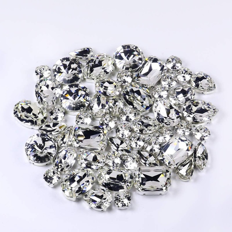 mixed shapes claw rhinestones sew on rhinestones 82 pcs crystal glass ...