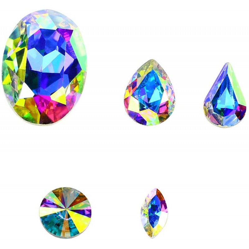 DONGZHOU 100pcs Mix Shape Crystal AB Nail Art Rhinestone Gems Point ...
